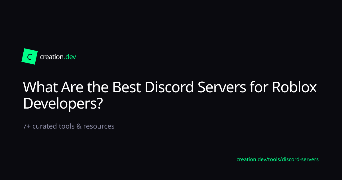 Best Discord Servers for Roblox Developers | creation.dev